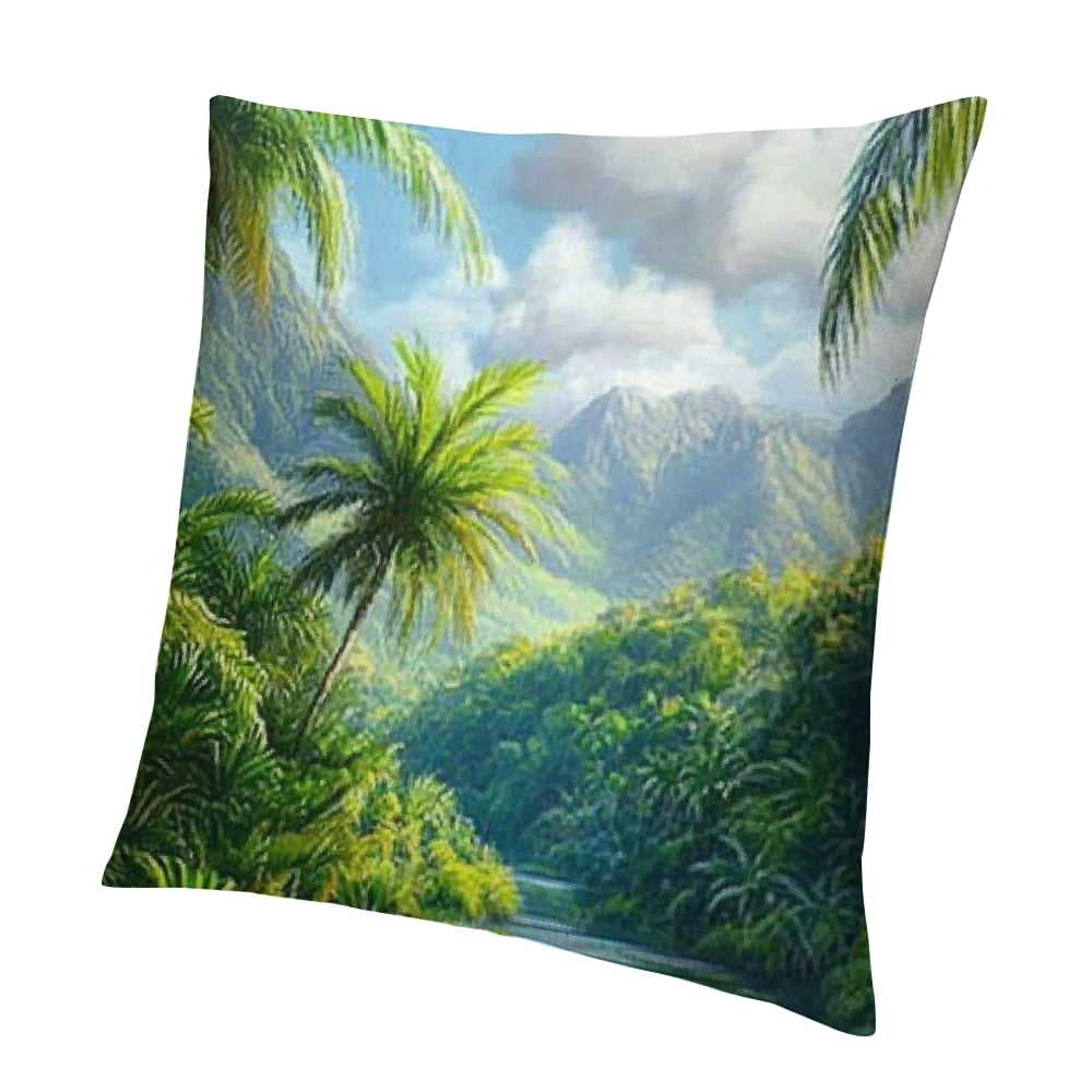 BCIIG Jungle River Mountains Zipper Closure Pillow Case Home Decor ...