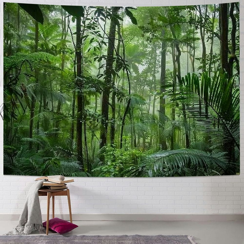 BCIIG Jungle Tapestry Wall Hanging, Forest Tapestries Backdrop ...