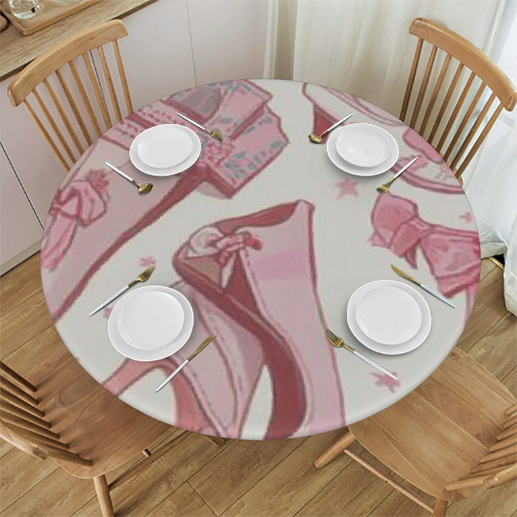 BCIIG Kawaii Shoes Bows Round Tablecloth Waterproof Stain-Resistant 46 ...
