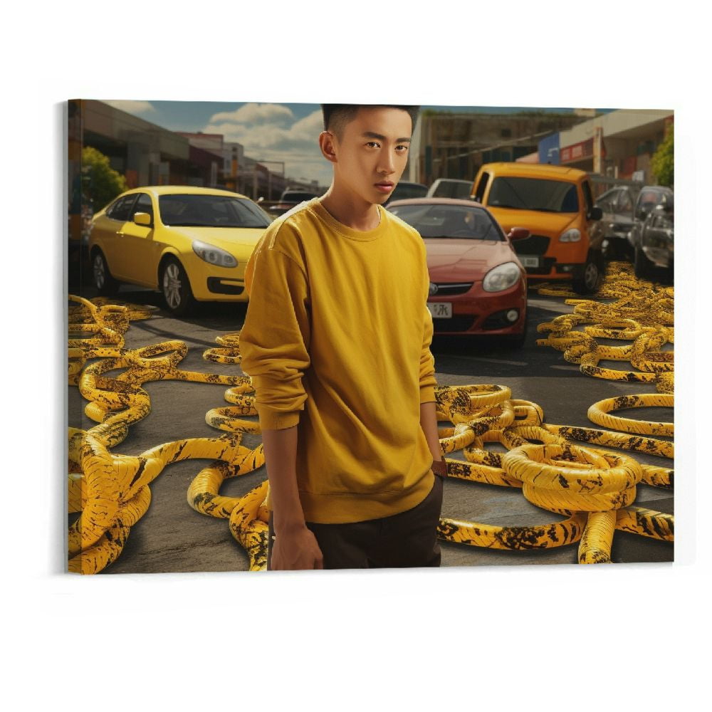 BCIIG Key Glock Rapper Yellow Car Posters Painting On Canvas Wall Art ...