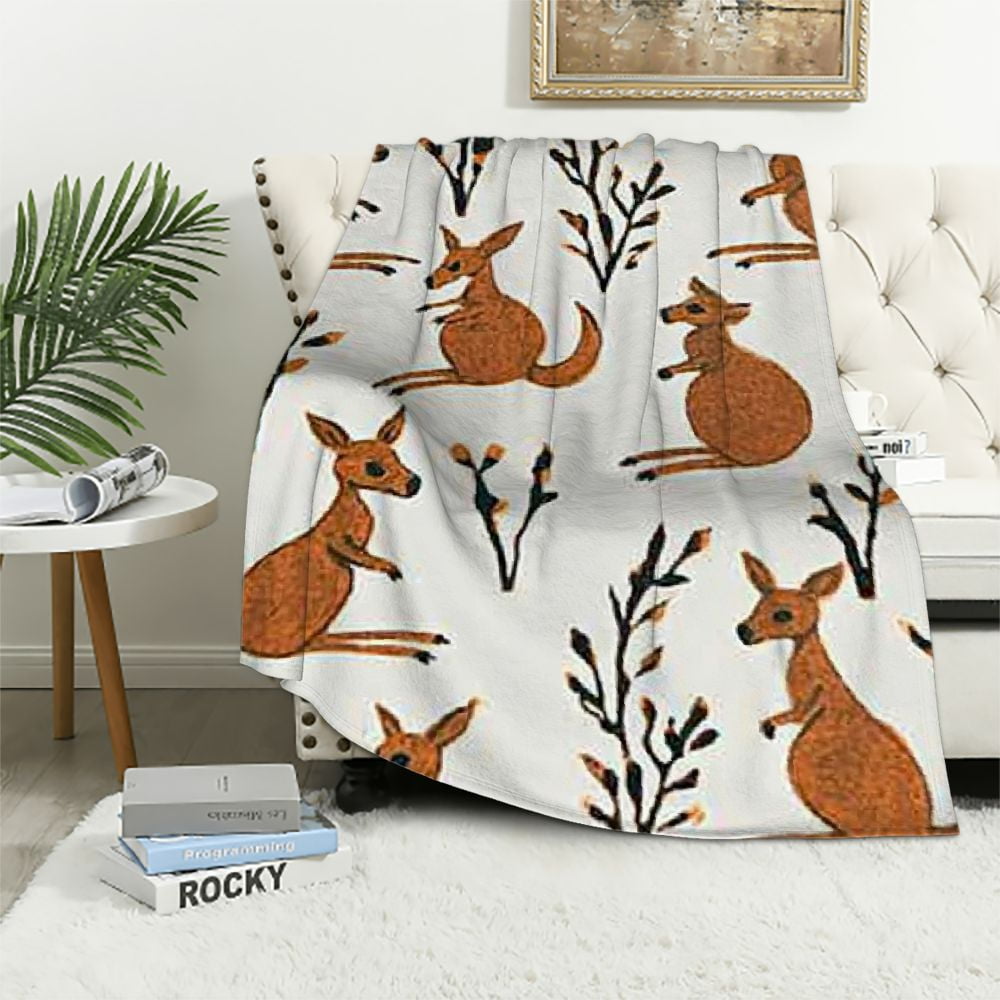 BCIIG Kids Kangaroo Throw Blanket All Season, Cute Wild Animal Bed ...