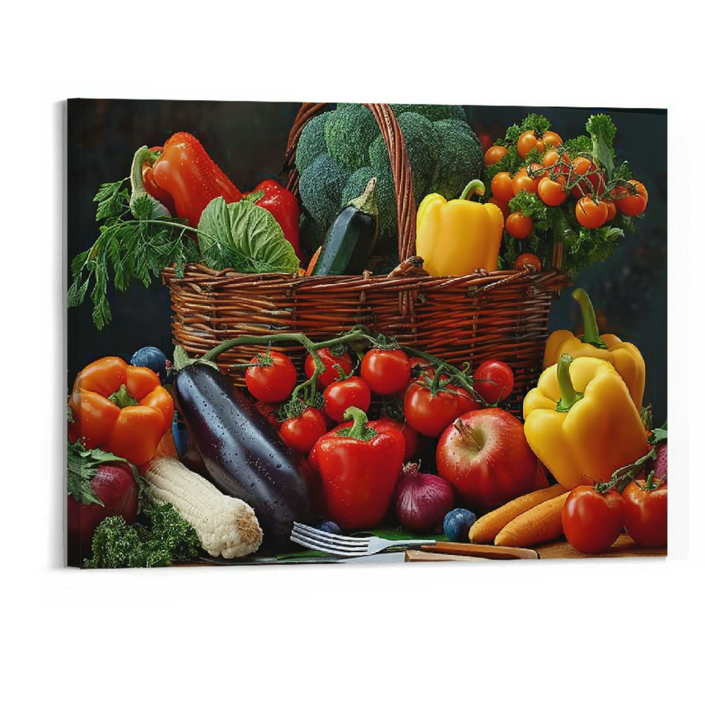 BCIIG Kitchen Picture Wall Art Food Canvas Print Fresh Fruits and ...