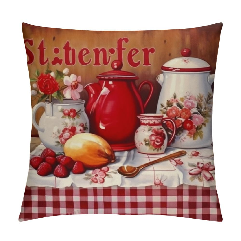BCIIG Kitchen Utensils Graphic Decorative Short Plush Throw Pillow ...