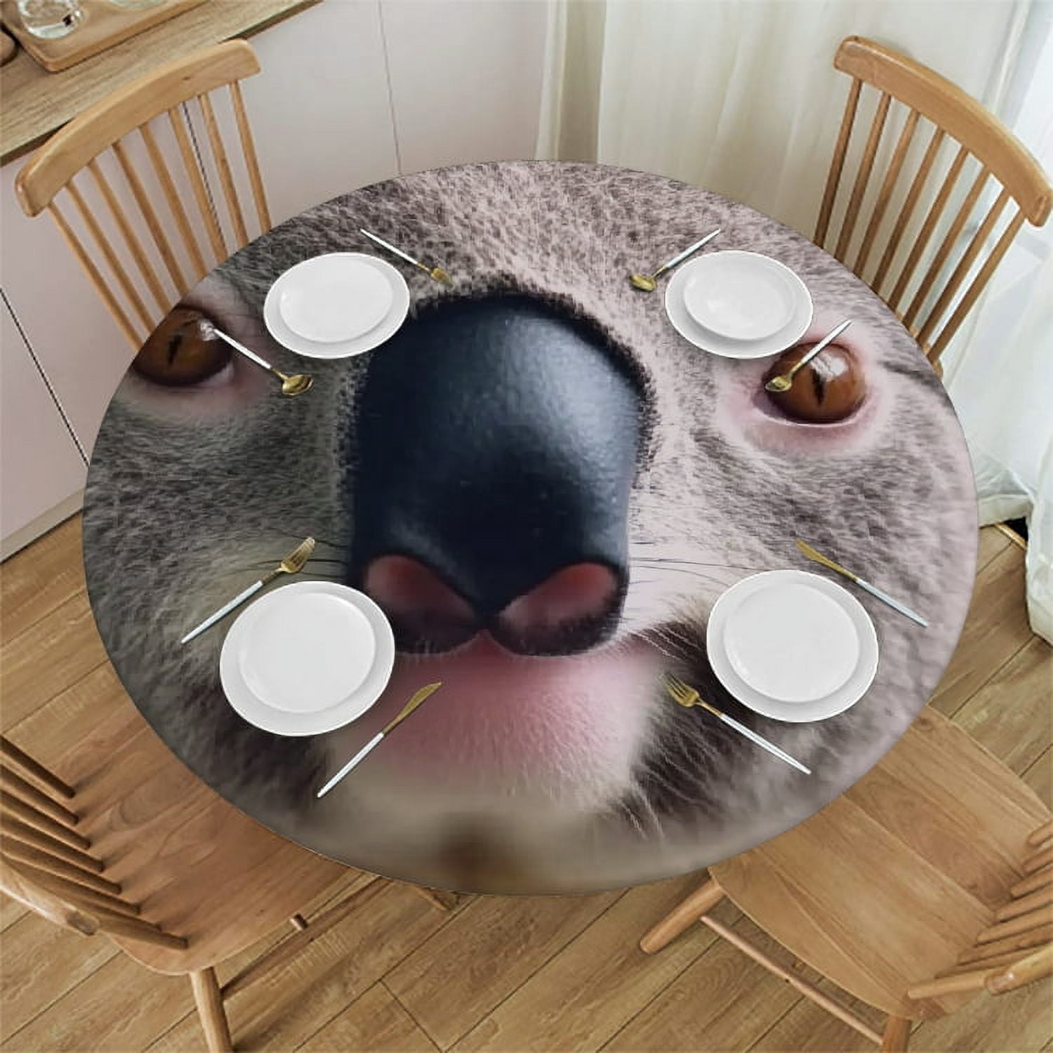 BCIIG Koala Bear Round Tablecloth Stain-Resistant Washable for Indoor ...