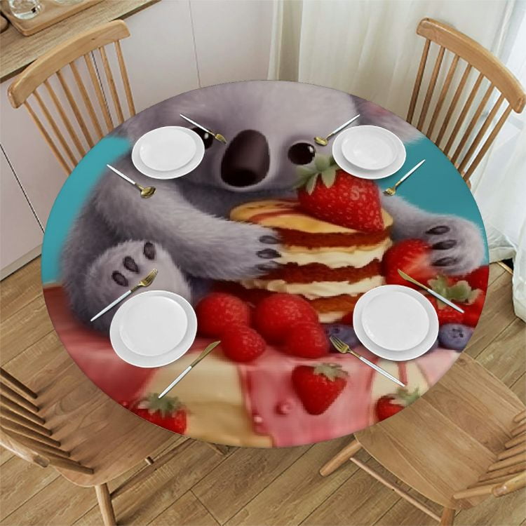 BCIIG Koala Bear Round Tablecloth Stain Resistant and Washable for ...