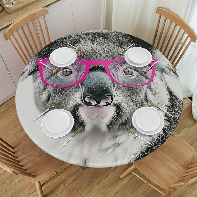 BCIIG Koala Round Table Cover Stain Resistant Washable Indoor Outdoor ...