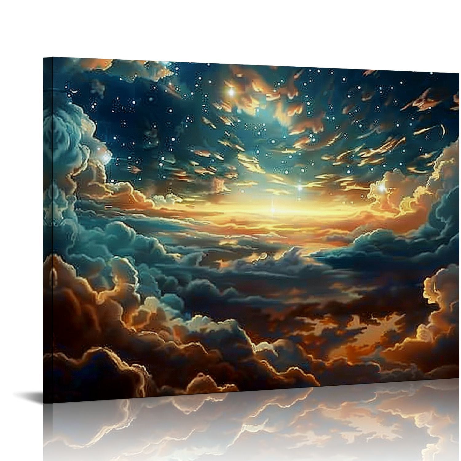 BCIIG Landscape Wall Art Night Sky Wall Canvas Vintage Picture Dark ...