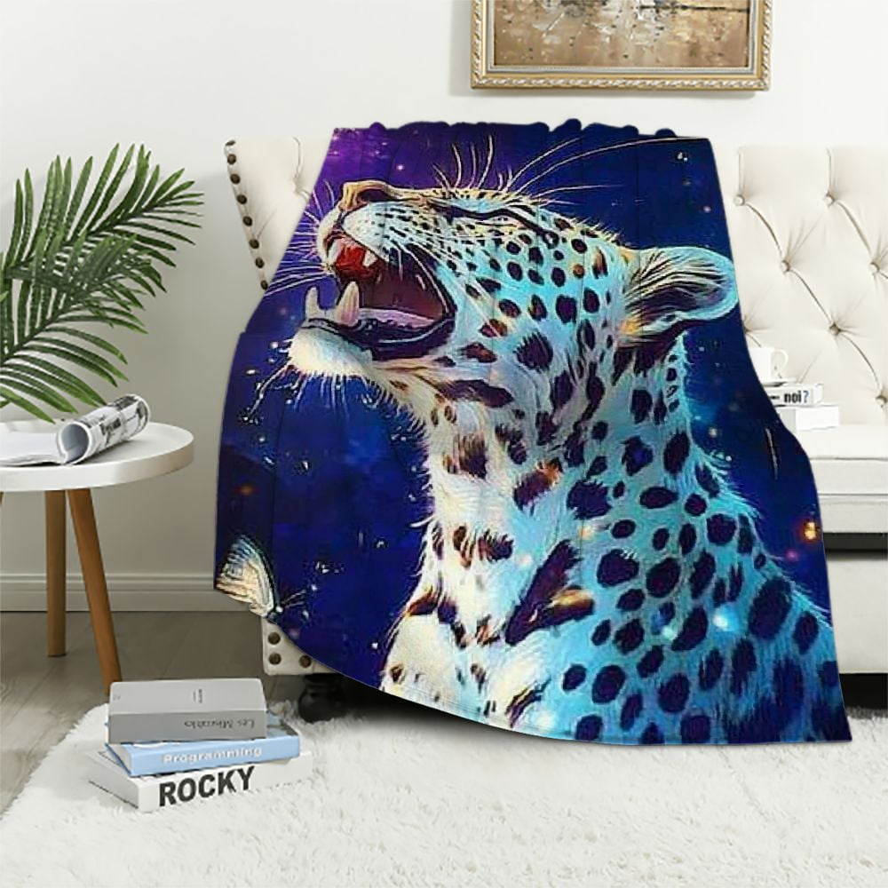 BCIIG Leopard Plush Throw Blanket Cheetah Print Flannel Blanket for ...