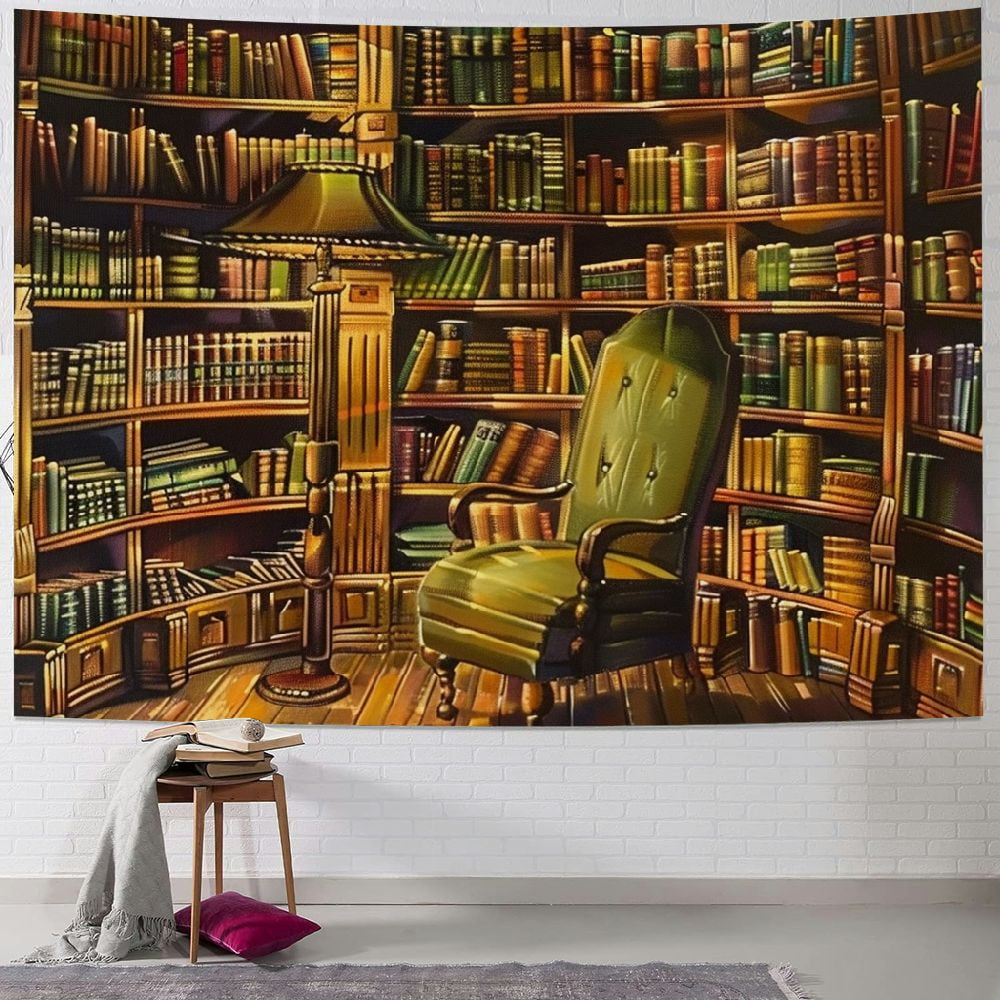 BCIIG Library Books Lamp Tapestry Wall Hanging Unique Style Graphic ...