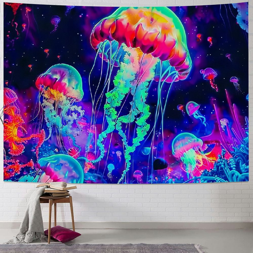 BCIIG Light Space Tapestry Blacklight Mushroom Tapestries Funny ...