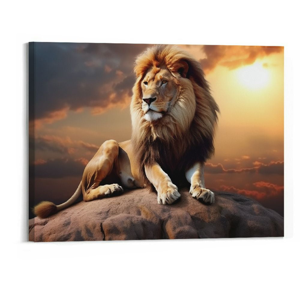 BCIIG Lion Picture Wall Decor Animal Canvas Print Wall Art Animals Lion Painting Modern Artwork ...
