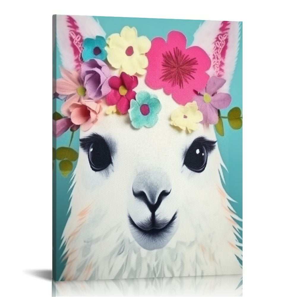 BCIIG Llama Flower Crown Fine Art Aesthetic Poster & Print Wall ...