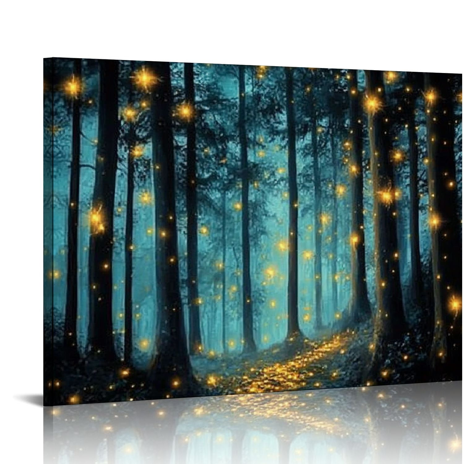 BCIIG Magical Wall Art Forest Canvas Fireflies Wall Art Botanical ...