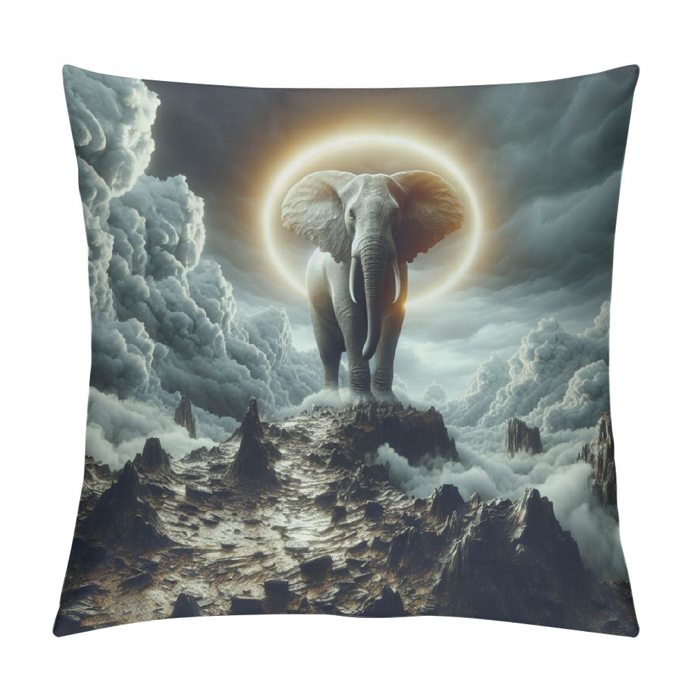 BCIIG Majestic Elephant Graphic Decorative Throw Pillow Cover for Home ...