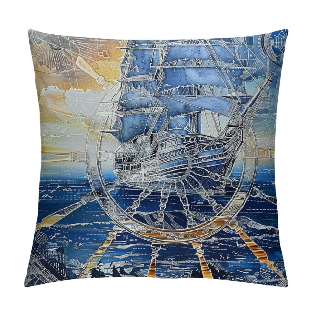 BCIIG Mandala Throw Pillow Cushion Cover, Nautical Print with Mandala ...