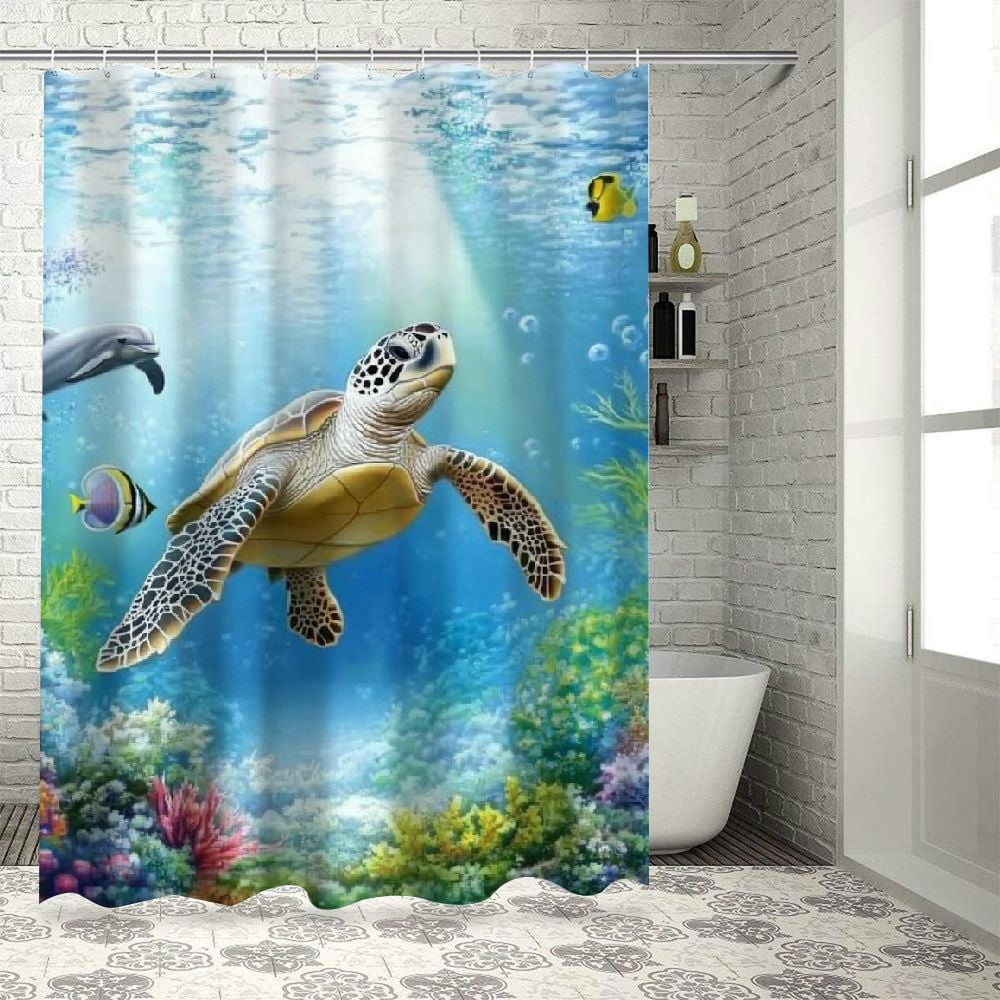 BCIIG Marine Life Turtle Dolphin Bathroom Decor Set - Colorful ...