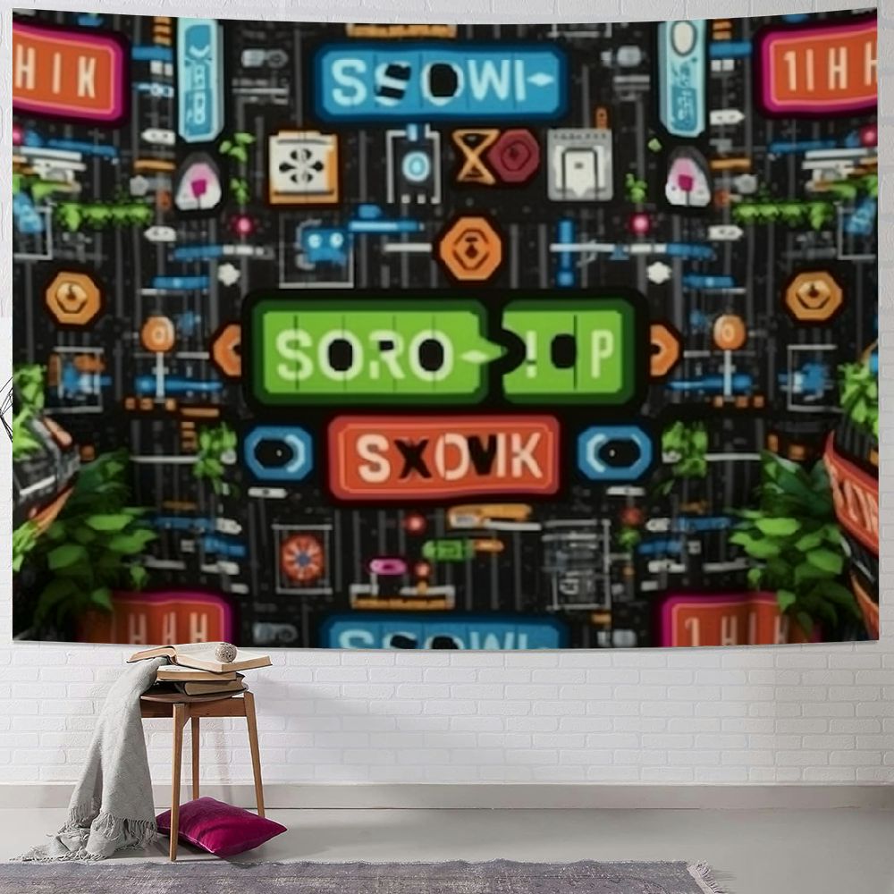 BCIIG Maximalism Tapestry Wall Hanging Graphic Tapestries Home Wall ...