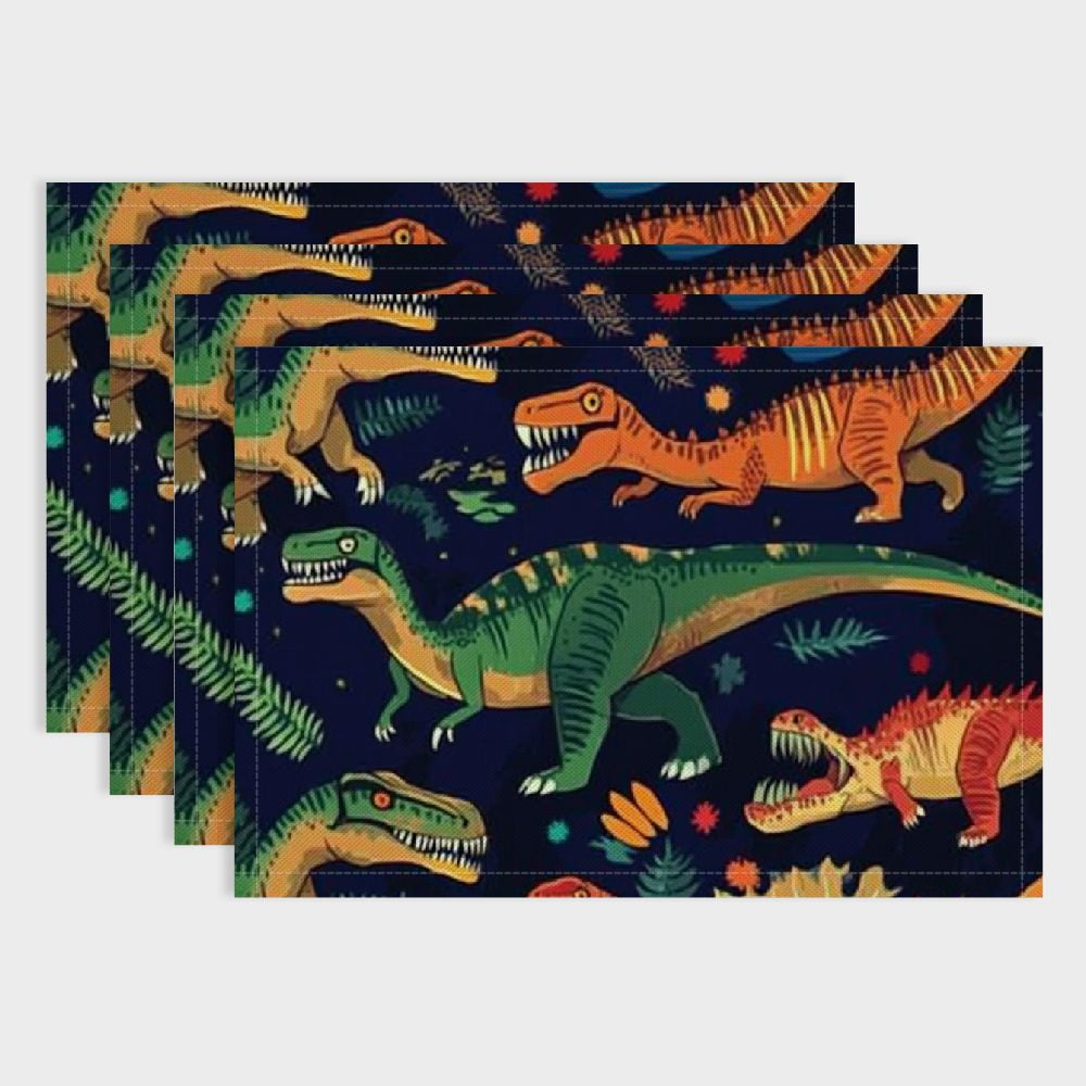 BCIIG Merry Christmas Dinosaur Set of 4 Jungle Dino for Kitchen Dining ...