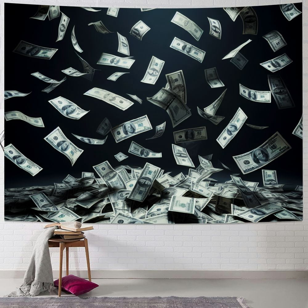 BCIIG Money Rain Tapestry Wall Hanging Unique Style Graphic Tapestries ...