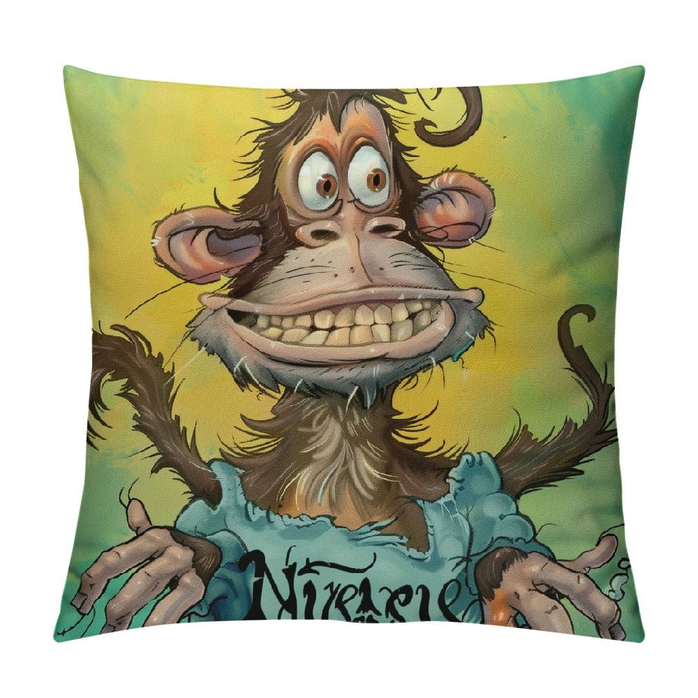 BCIIG Monkey Graphic Decorative Throw Pillow Cover for Home Couch ...