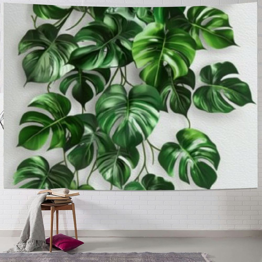 BCIIG Monstera Deliciosa Banana Palm Tapestry Wall Hanging Tapestries ...