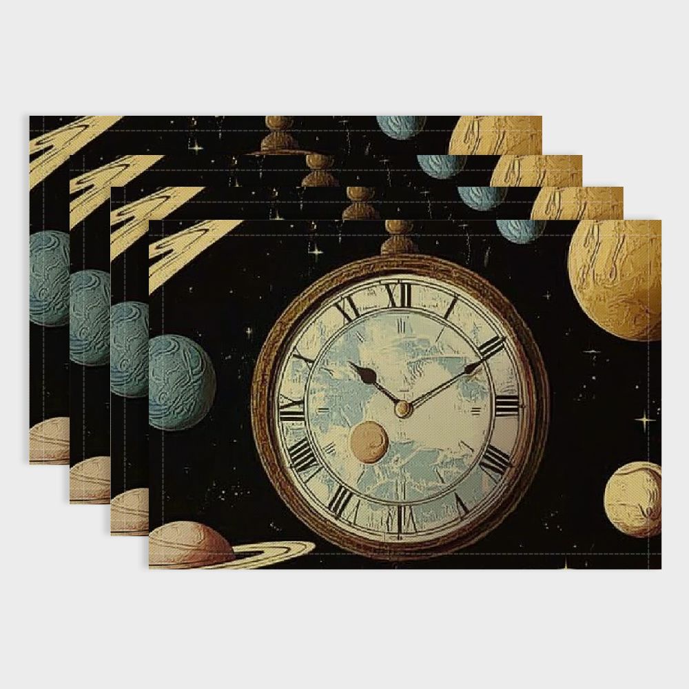 BCIIG Moon Face Sun and Crescent Linen Dining Table Plate Mat Cloth ...