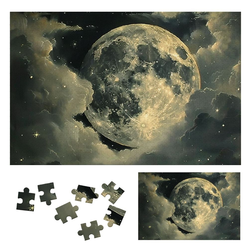 BCIIG Moon Stars Sky Wooden Jigsaw Puzzle Horizontal Style Challenging ...
