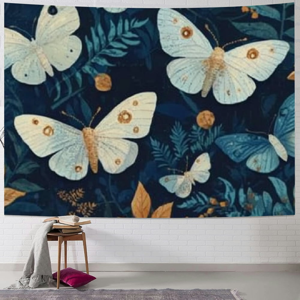 BCIIG Moths Leaves Tapestry Wall Hanging Unique Style Graphic ...