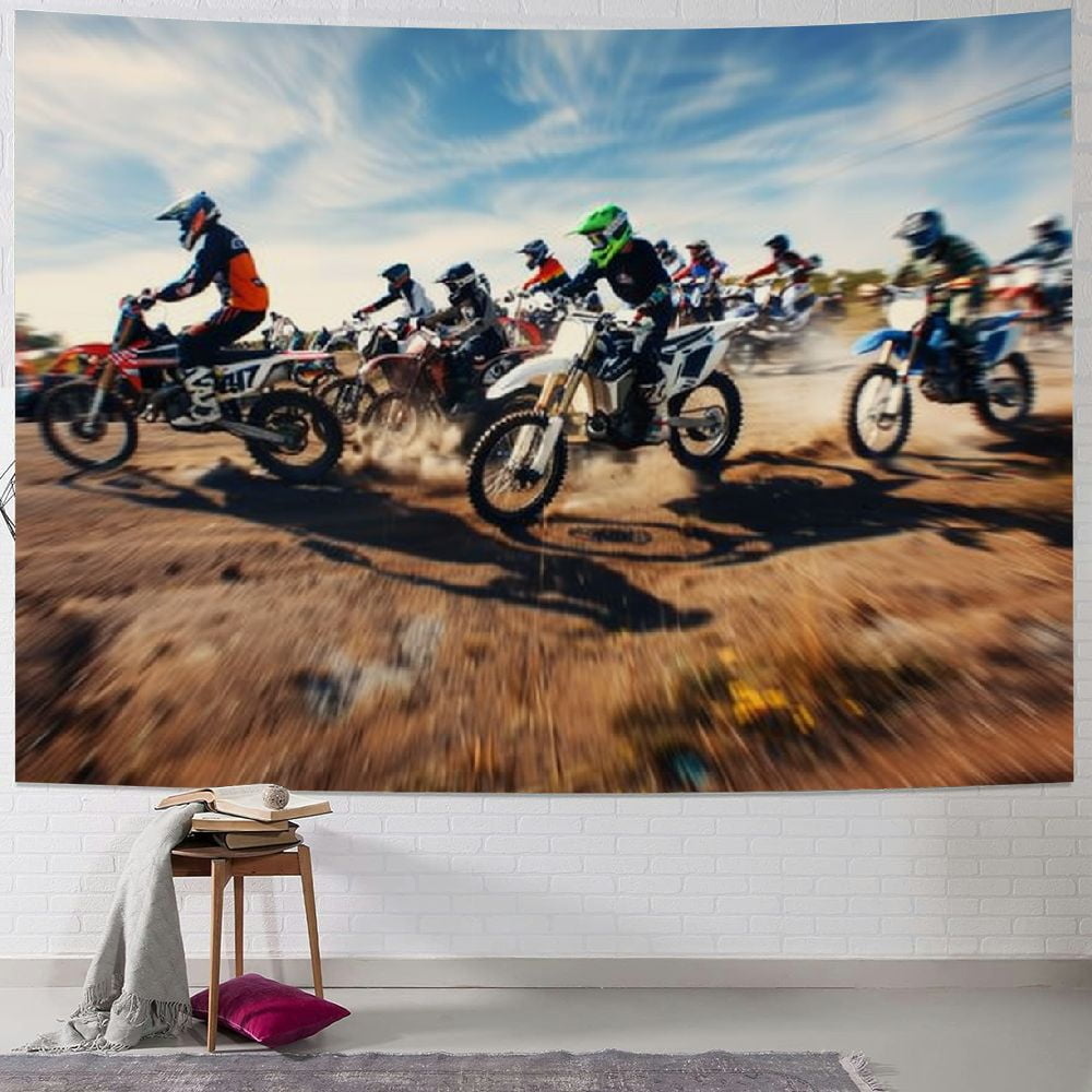 BCIIG Motorcycles Racers Tapestry Cool Motocross Rider, Motocross ...