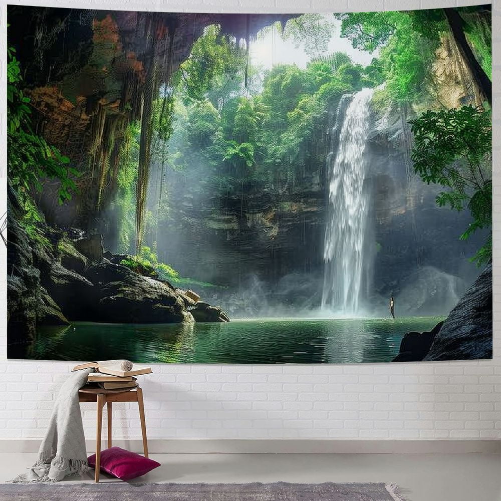BCIIG Mountain Cave Nature Tapestry Wall Hanging Forest Landscape ...