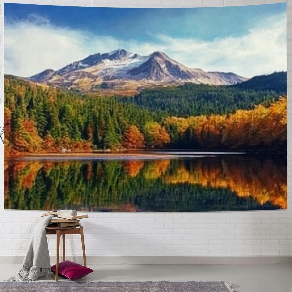 BCIIG Mountain Lake Autumn Foliage Tapestry Wall Hanging Unique Style ...