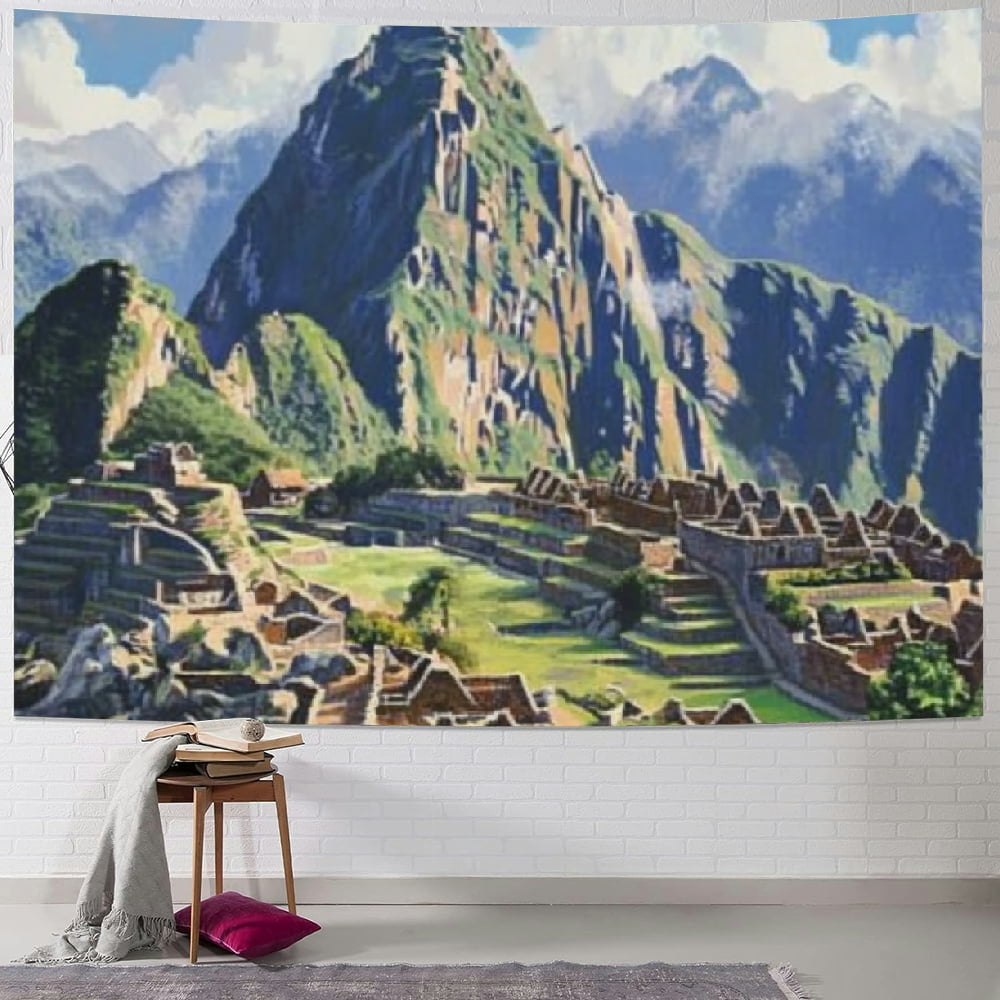 BCIIG Mountain Village Tapestry Wall Hanging Unique Style Graphic ...