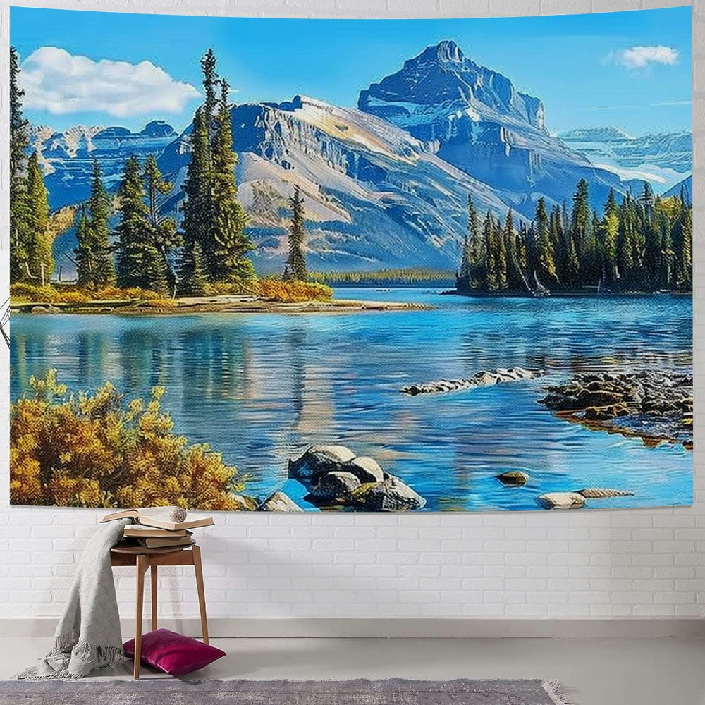 BCIIG Mountain with Lake Photo Wallpaper Landscape Wall Mural for TV ...