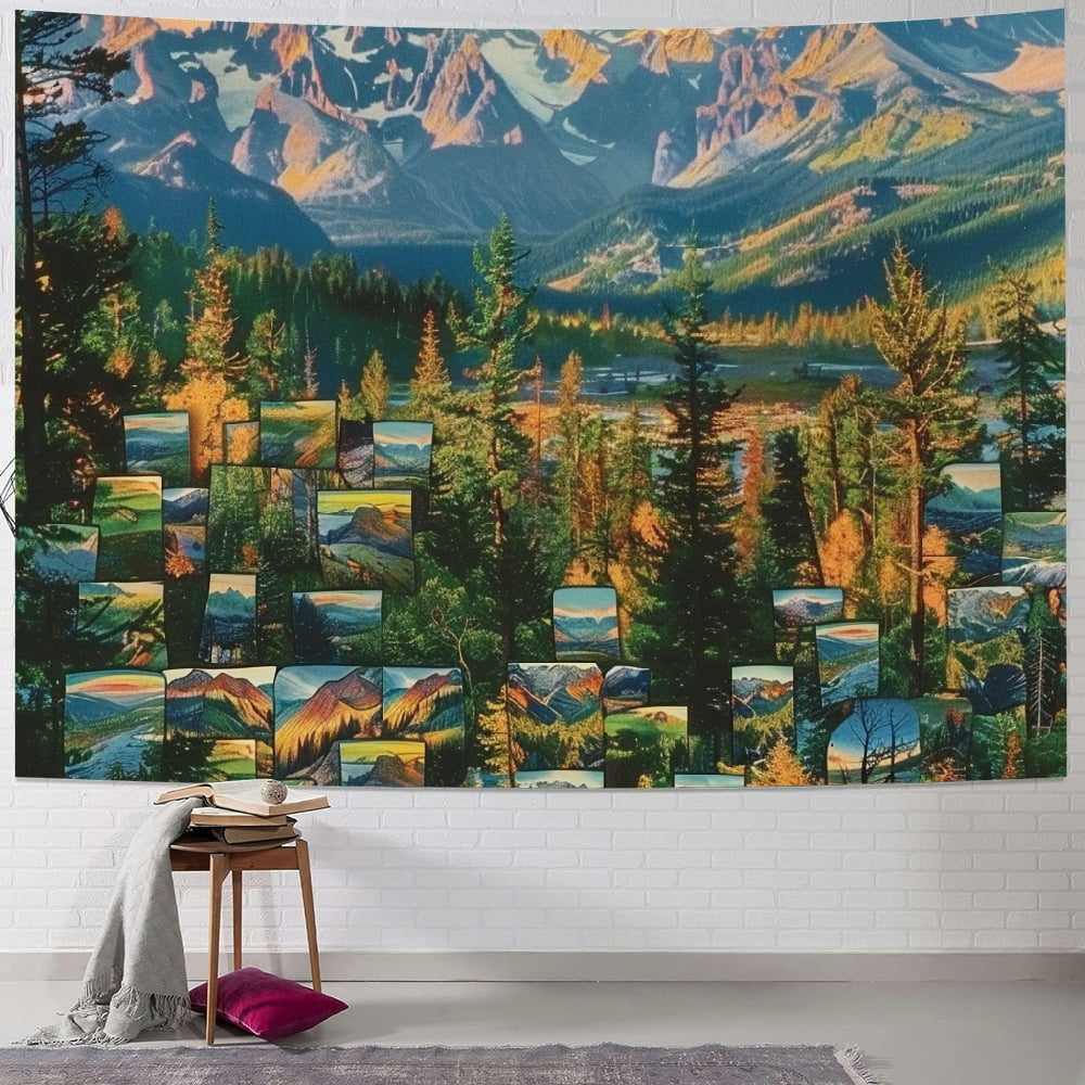 BCIIG Mountains Trees Sky Tapestry Wall Hanging Unique Style Graphic ...