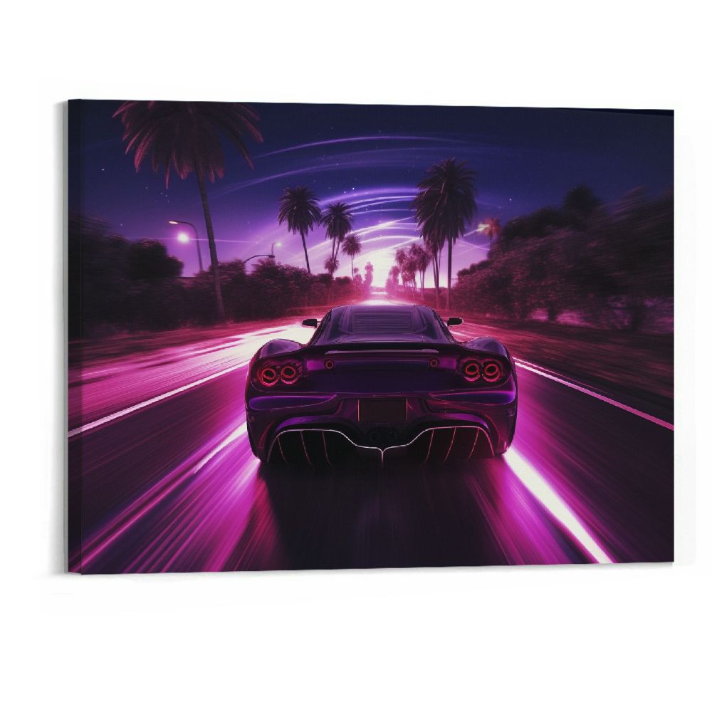 BCIIG Muscle Car Cracked Skin Purple Cool Rendering Art Poster Art ...