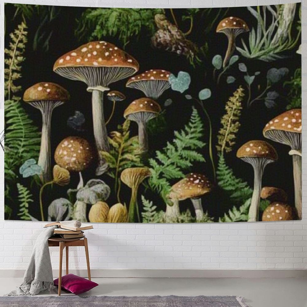 BCIIG Mushrooms Plants Forest Tapestry Wall Hanging Unique Style ...