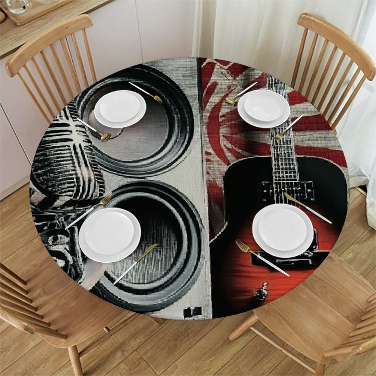 BCIIG Music Instruments Round Table Cover Stain Resistant and Washable ...