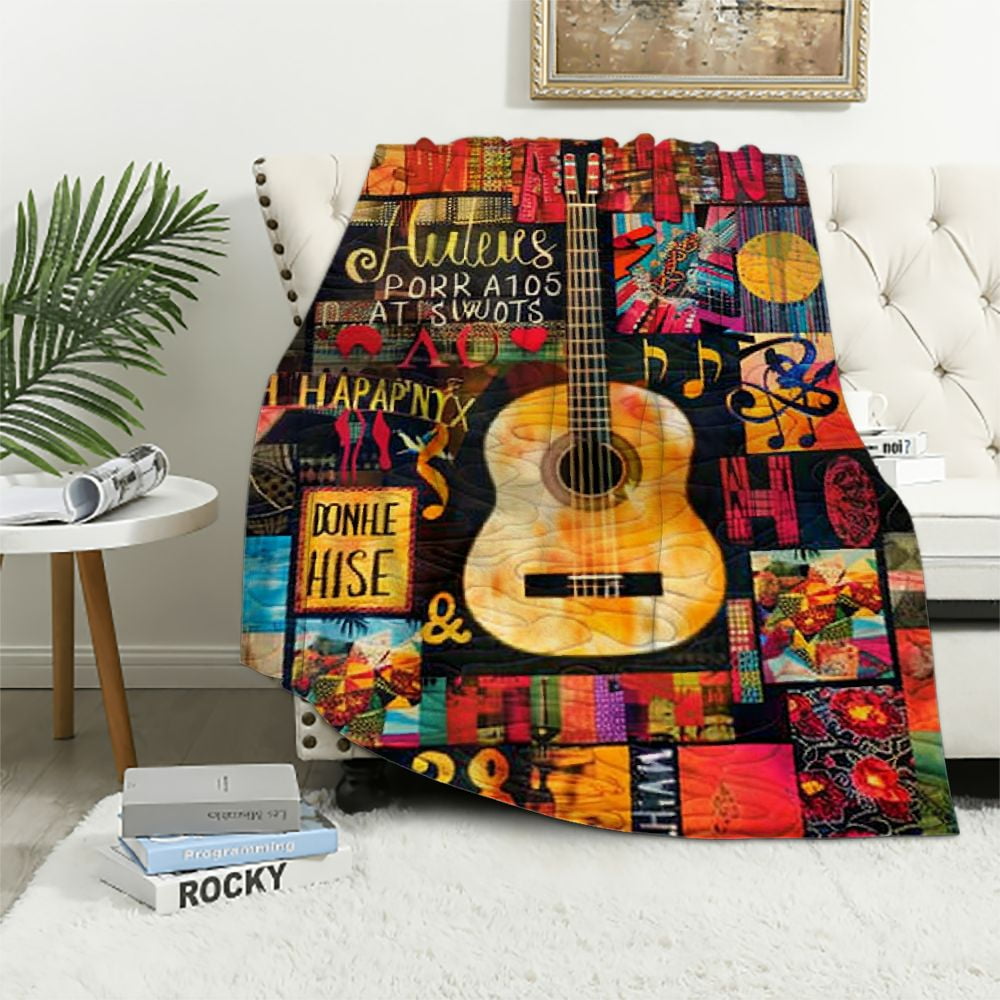 BCIIG Music Note Blanket Gifts for Women, Guitar Rock and Roll for ...
