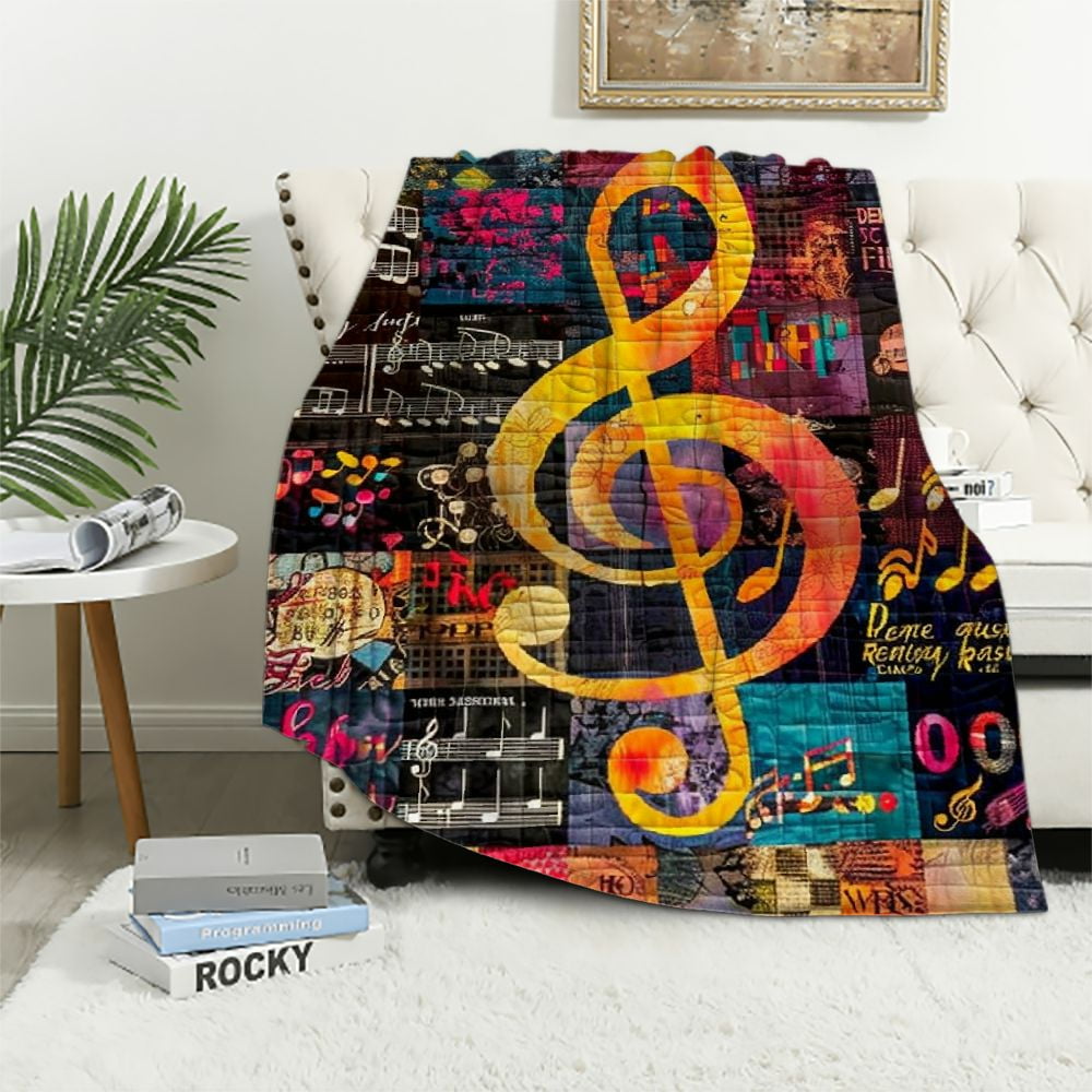 BCIIG Music Note Blanket Gifts for Women, Guitar Rock and Roll for ...