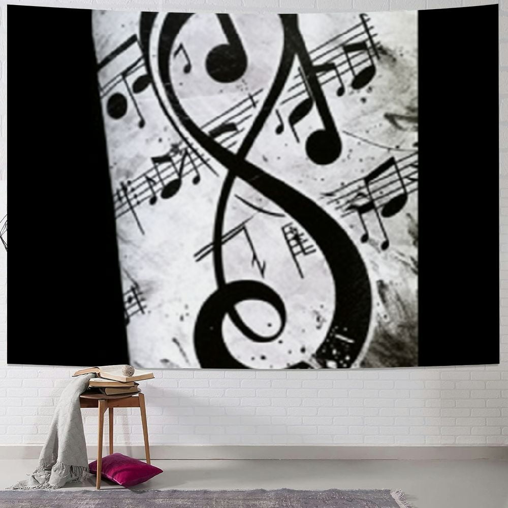 BCIIG Music Note Treble Clef Tattoo Tapestry Wall Hanging Unique Style ...