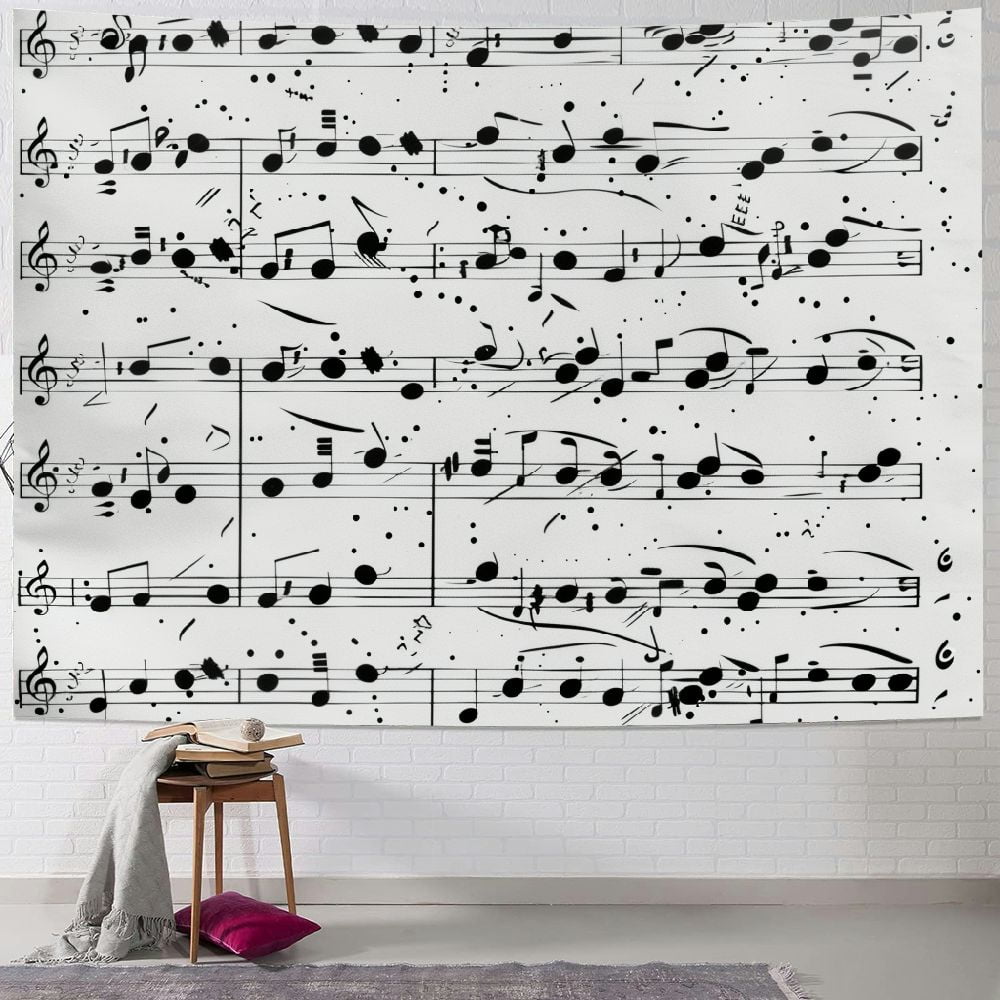 BCIIG Music Notes and Musical Symbols Composition Tapestry Wall Hanging ...