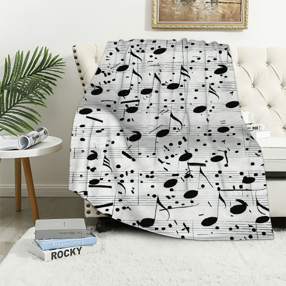 BCIIG Music Notes Warm Lightweight Blanket Soft Fleece Throw Blanket ...