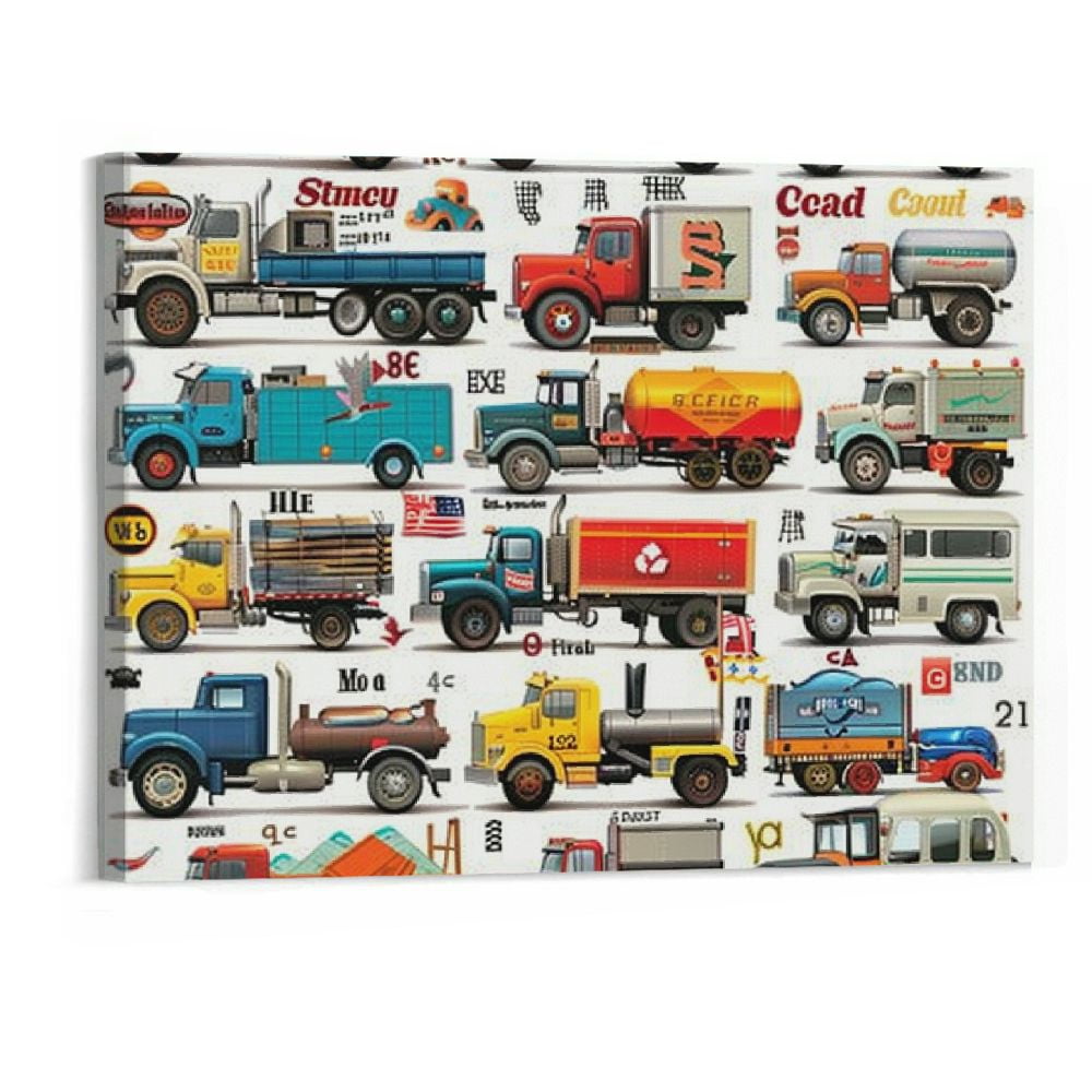 BCIIG Natural Wood Magnetic Hanger Frame Poster- Colorful Alphabet ...