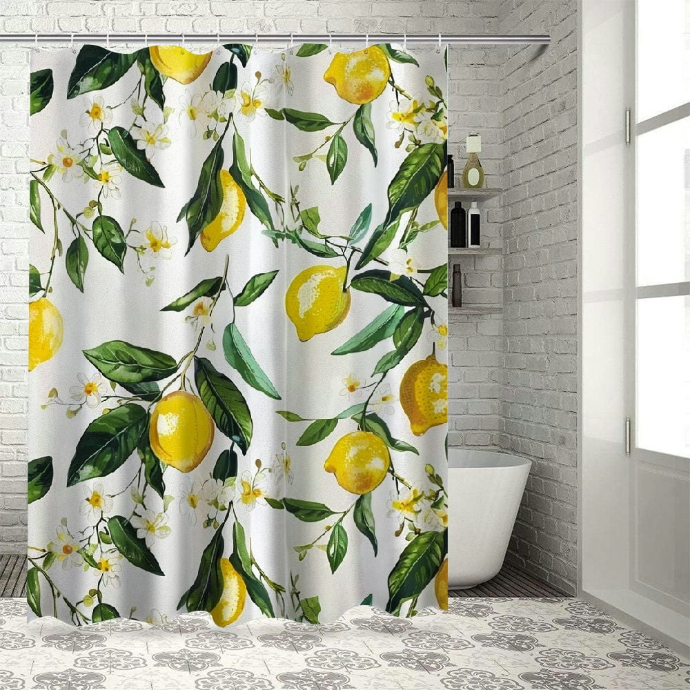 BCIIG Nature Shower Curtain, Flowering Lemon Woody Plant Romance ...