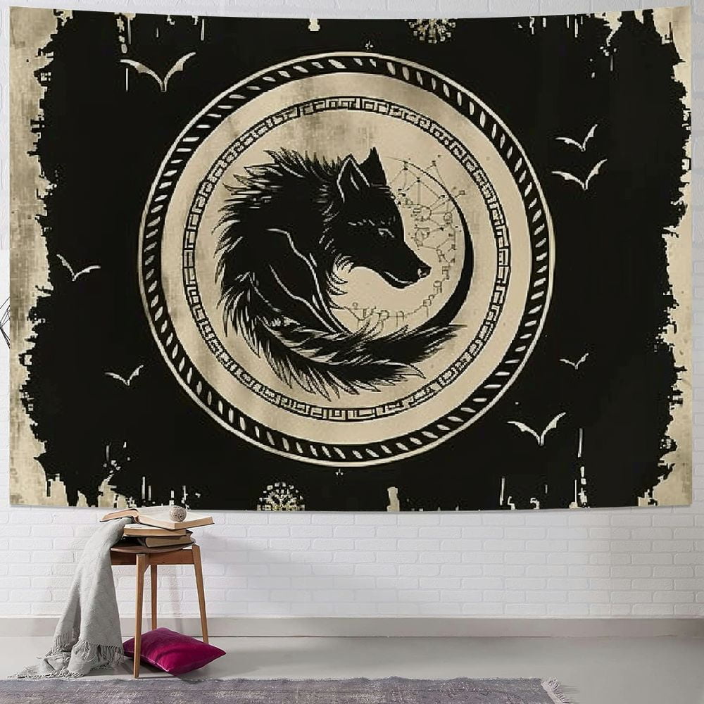 BCIIG Nordic Vikings Tapestry, Soft Flannel, Viking Violence Wolf ...