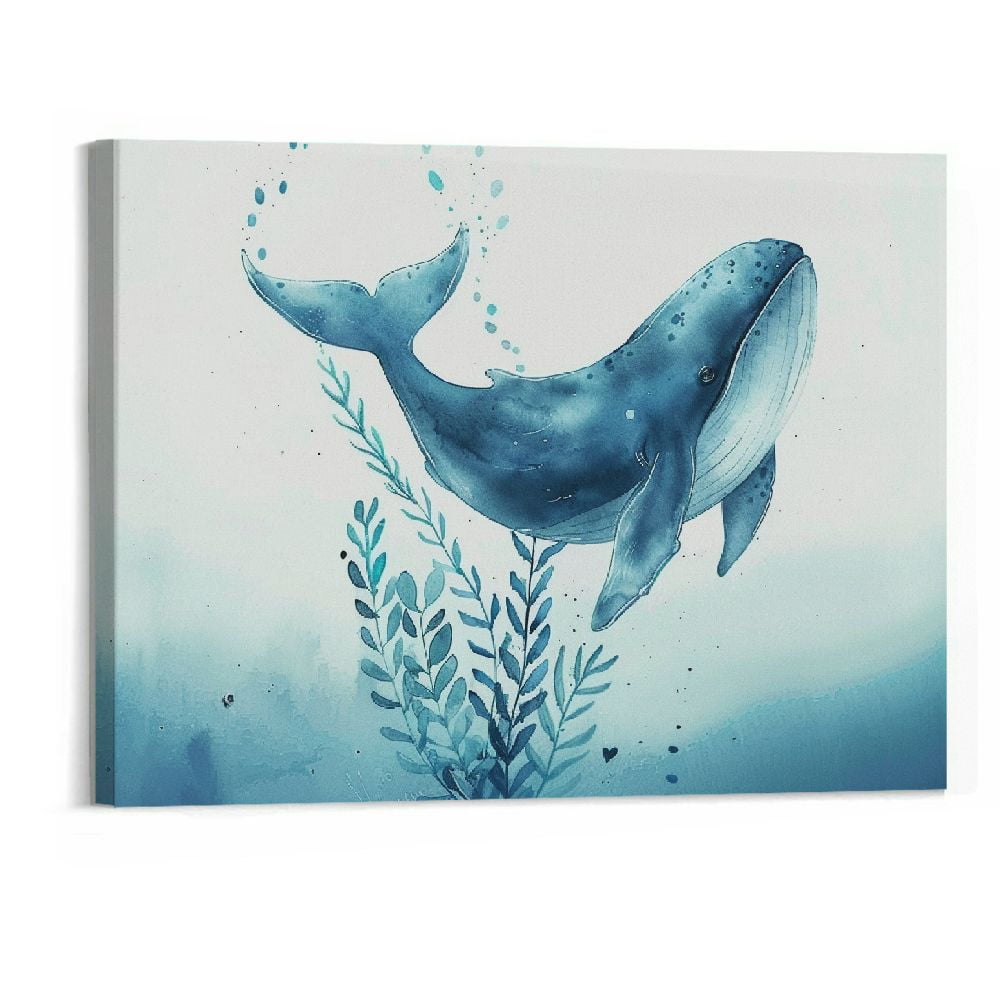 BCIIG Ocean Beach Summer Whale canvas wall Art print Marine life themed ...