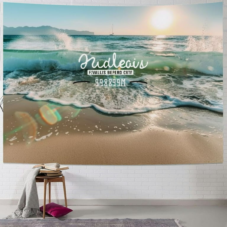 Beach Themed Wall Quotes Sea Life With GPS Coordinates Vinyl Wall