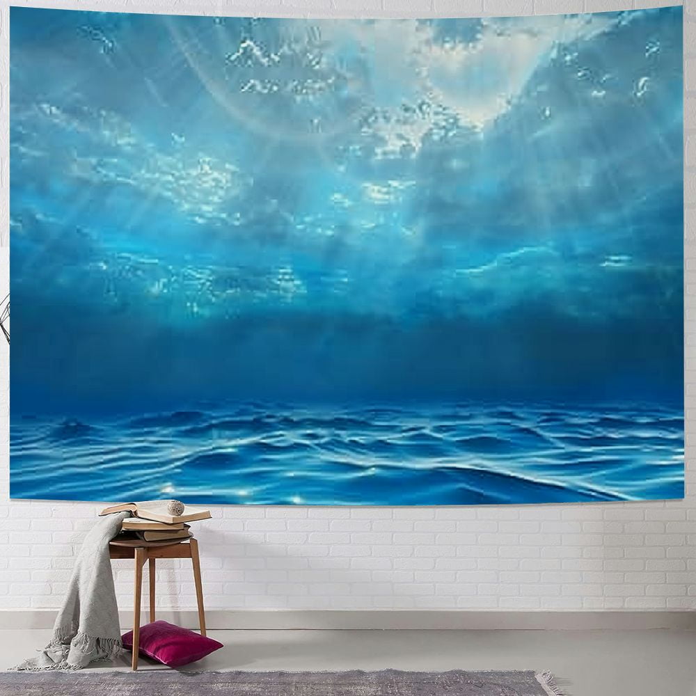 BCIIG Ocean Wall Hanging Tapestry,Bright Gravelly Bottom and Wavy ...