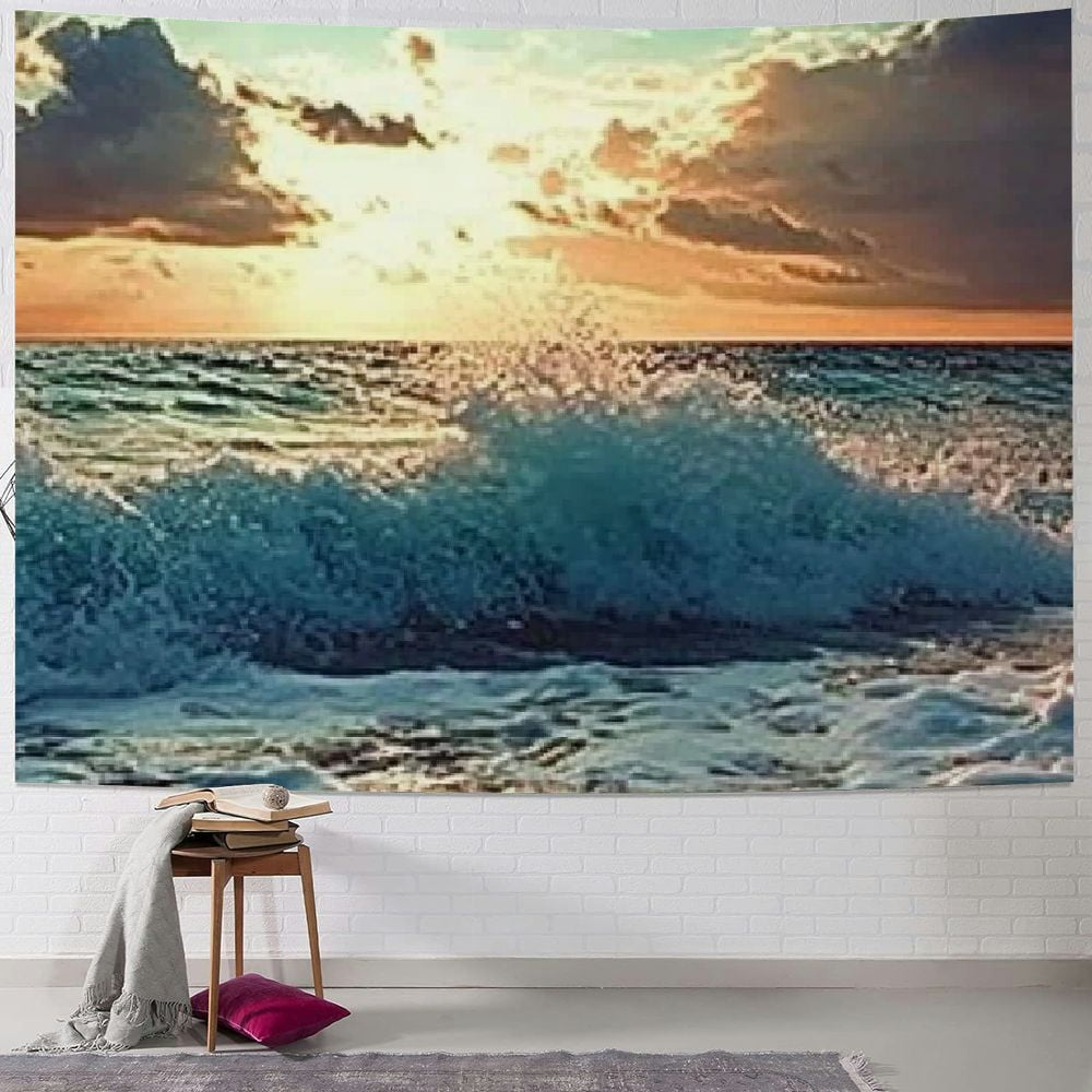 BCIIG Ocean Waves Cloudy Sky Photo Background Tropical Beach Stormy ...