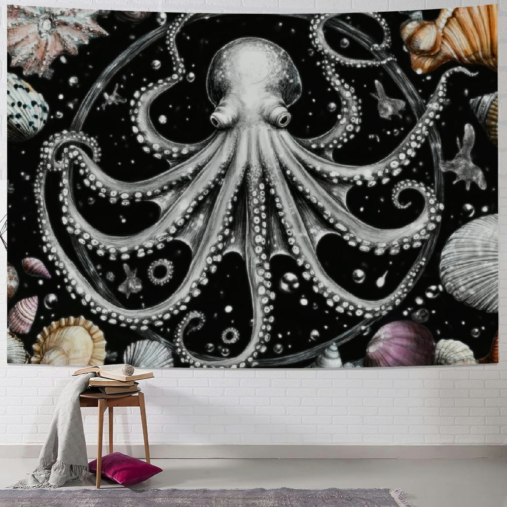 BCIIG Octopus Shells Sea Creatures Tapestry Wall Hanging Unique Style ...